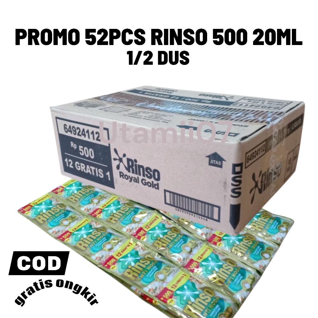 Jual 52 Sachet Rinso Cair 500 kemasan terbaru 20ml | Shopee Indonesia