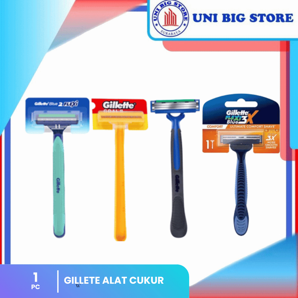 Jual Gillette Alat Cukur Flexi Blue 3 dan 2 Cukuran 3 Mata Pisau Tajam ...