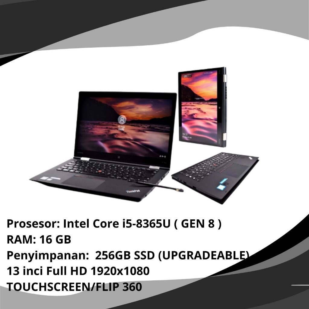 Jual LENOVO THINKPAD X1 YOGA RAM 16 SSD 256 CORE I5 GEN 8 | Shopee ...