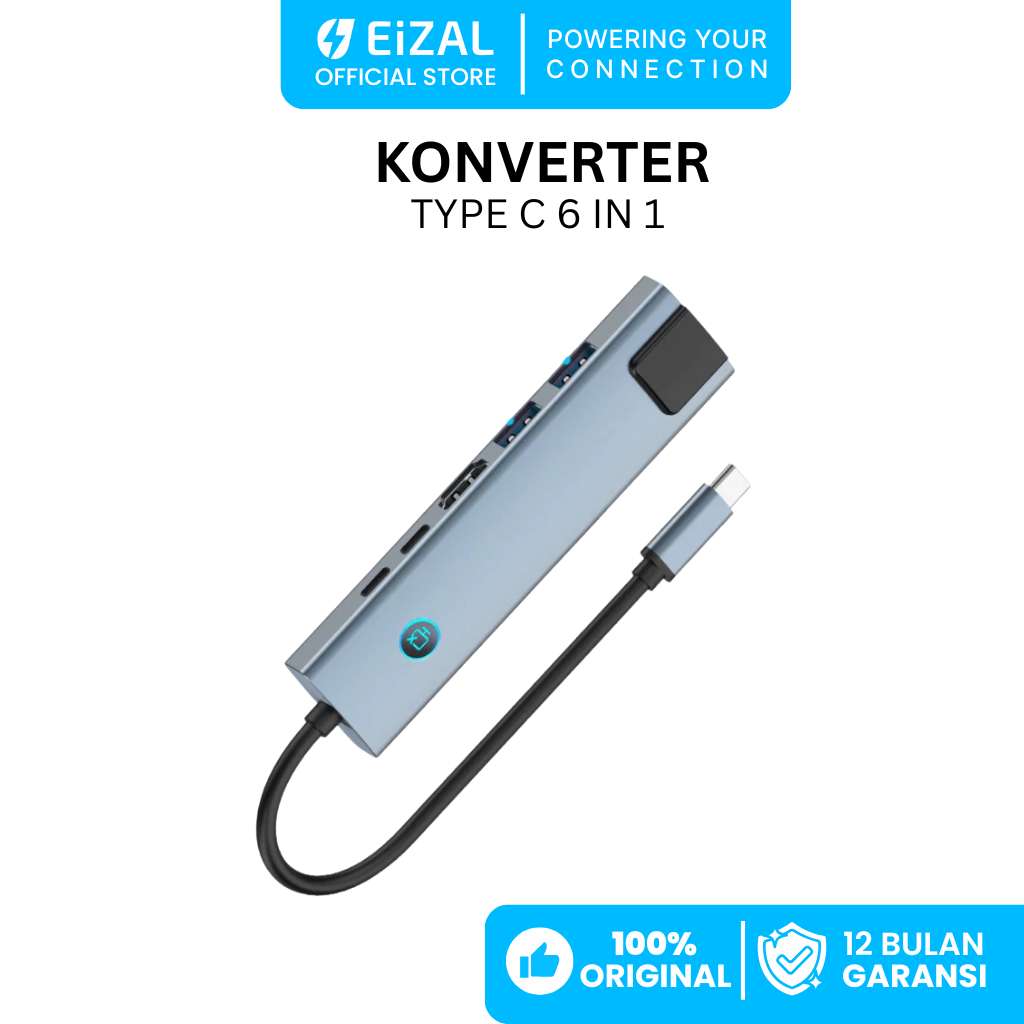 Jual EiZAL HUB 6 in 1 Adapter USB Type C to HDMI 4K USB Hub 6 in 1 PD ...