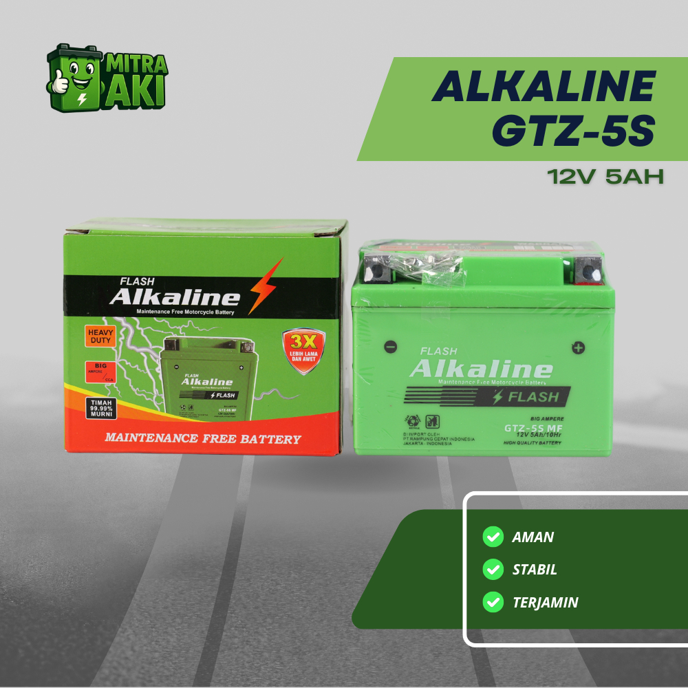 Jual Aki Motor Yamaha Mio Soul, J, M3 Merk FLASH ALKALINE GTZ-5S ...