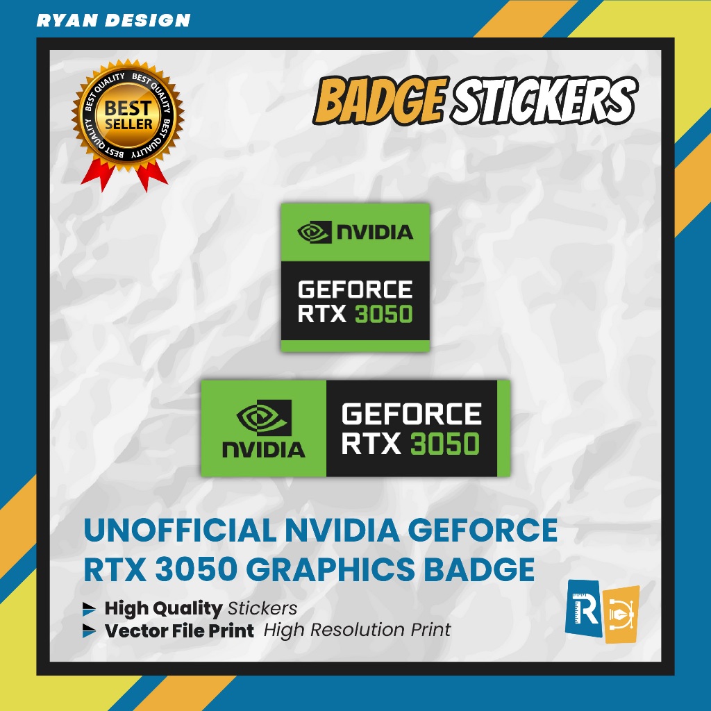 Jual Sticker Logo Nvidia Geforce RTX 3050 Hologram Sticker Badge ...