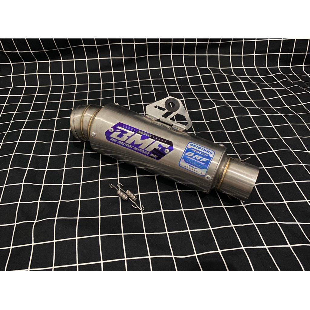 Jual SILENCER BMF RACING TYPE JR1 LOGO BLUE SARANGAN SETENGAH | Shopee ...