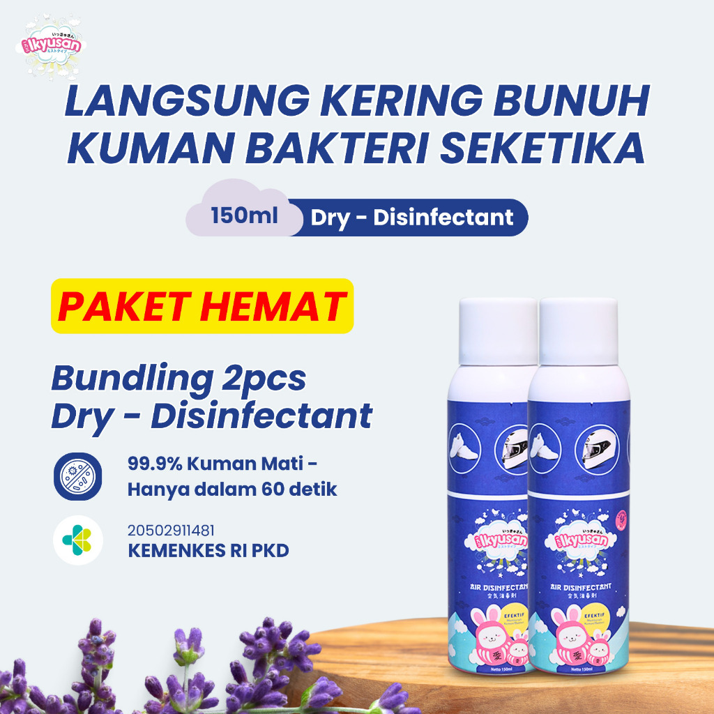 Jual IKYUSAN Spray Dry Disinfectant 150ml 2PCS Disinfektan Kering Anti ...