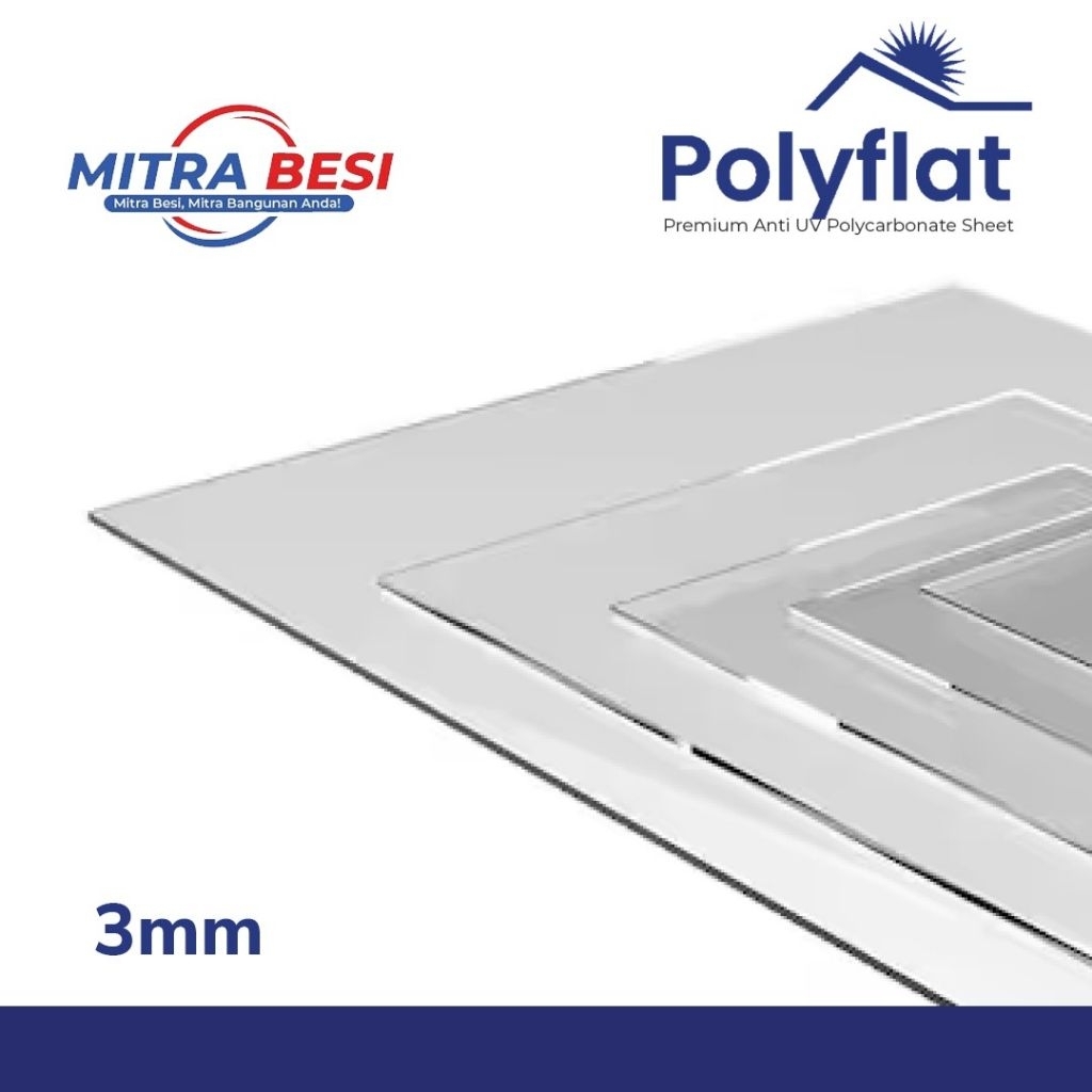 Jual Polycarbonate Atap Roof Polyflat Tebal 3mm Lebar 1.22 Meter Bisa ...