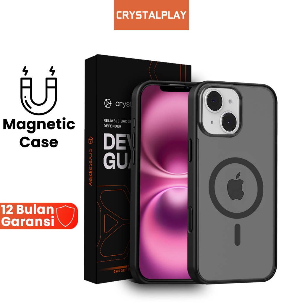 Jual CrystalPlay MagSafe Case iPhone Black Dove Matte | Magnetic Case ...