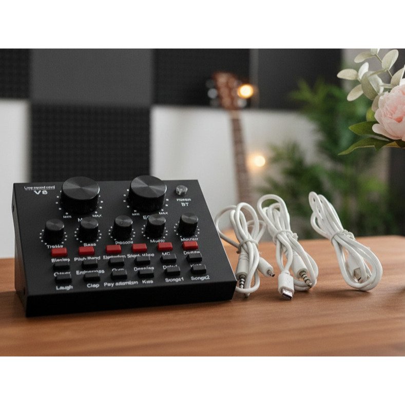 Jual Sound card V8 / Mixer Bluetooth SoundCard V8 Audio Usb External ...