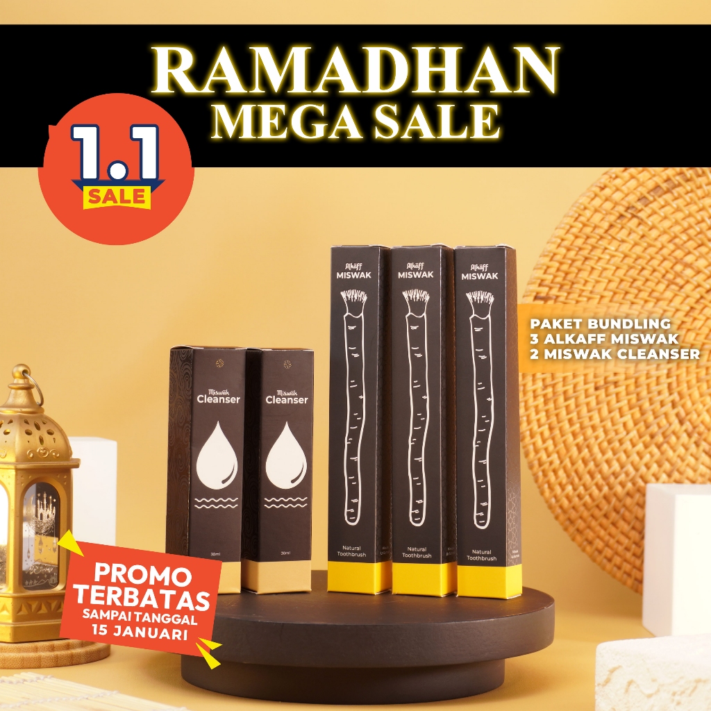 Jual [ 1.1 RAMADHAN MEGA SALE ] - 3 ALKAFF MISWAK + 2 MISWAK CLEANSER ...