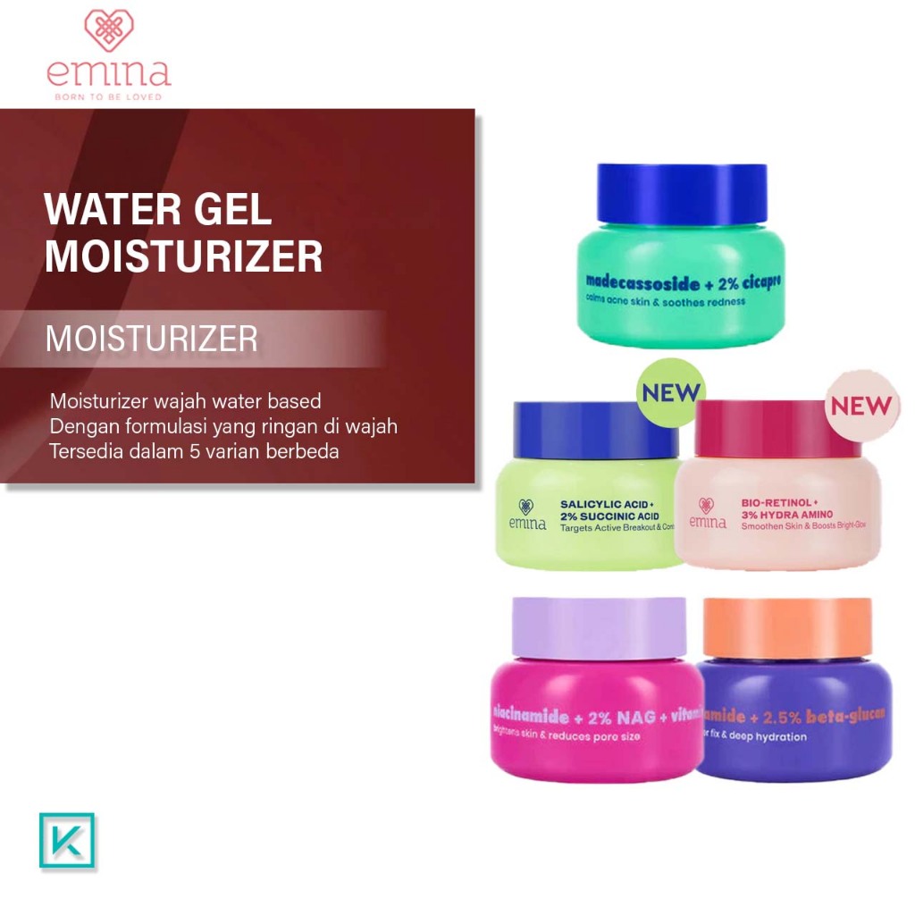 Jual Emina Water Gel Moisturizer Pelembab Wajah Calming Barier ...