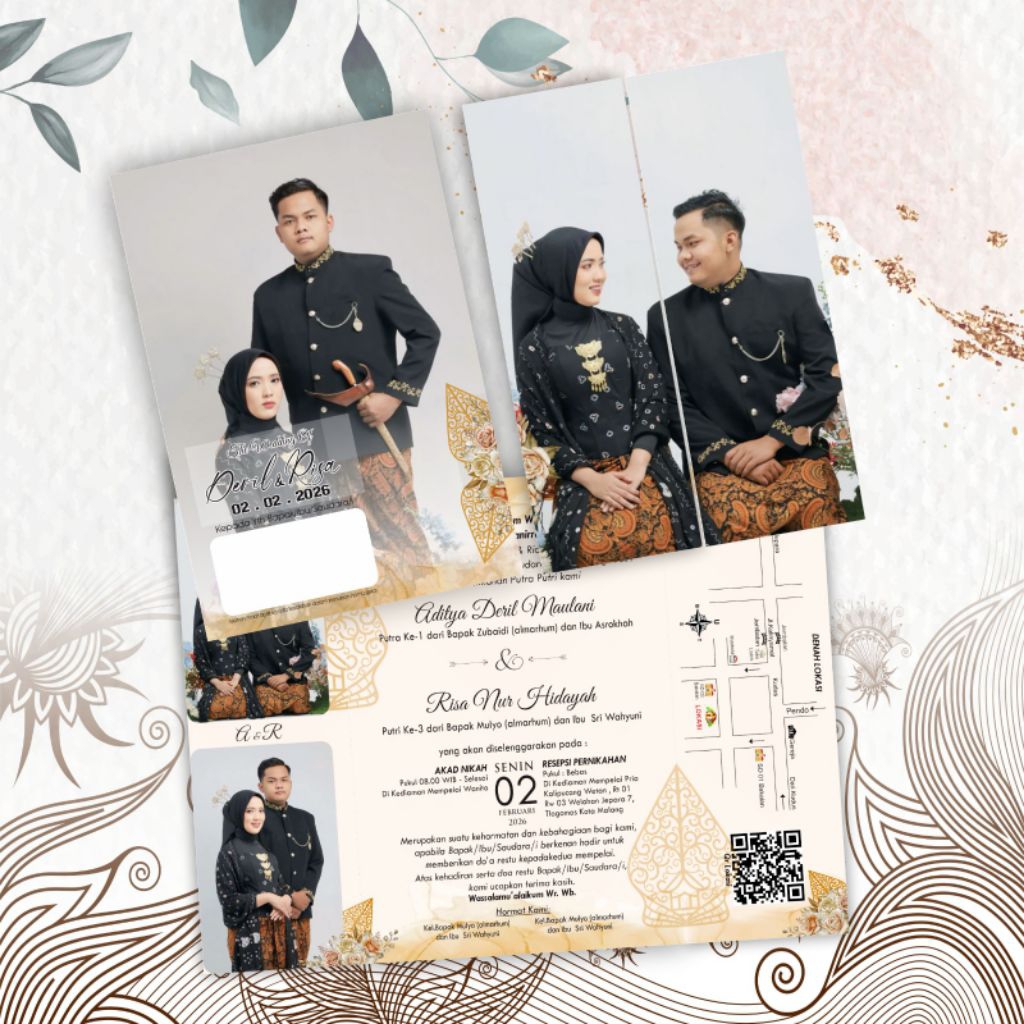 Jual undangan pernikahan lipat elegant gratis pake foto | Shopee Indonesia