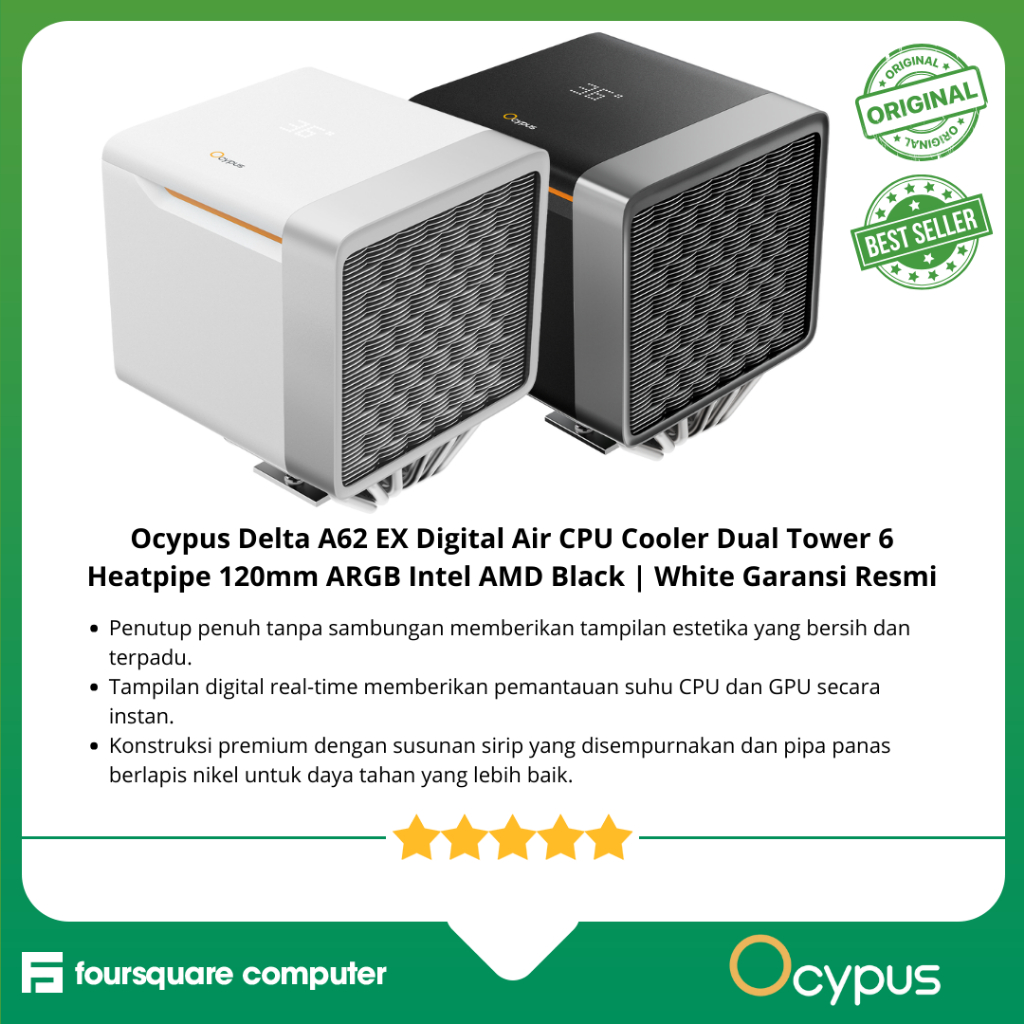 Jual Ocypus Delta A62 EX Digital Air CPU Cooler Dual Tower 6 Heatpipe ...