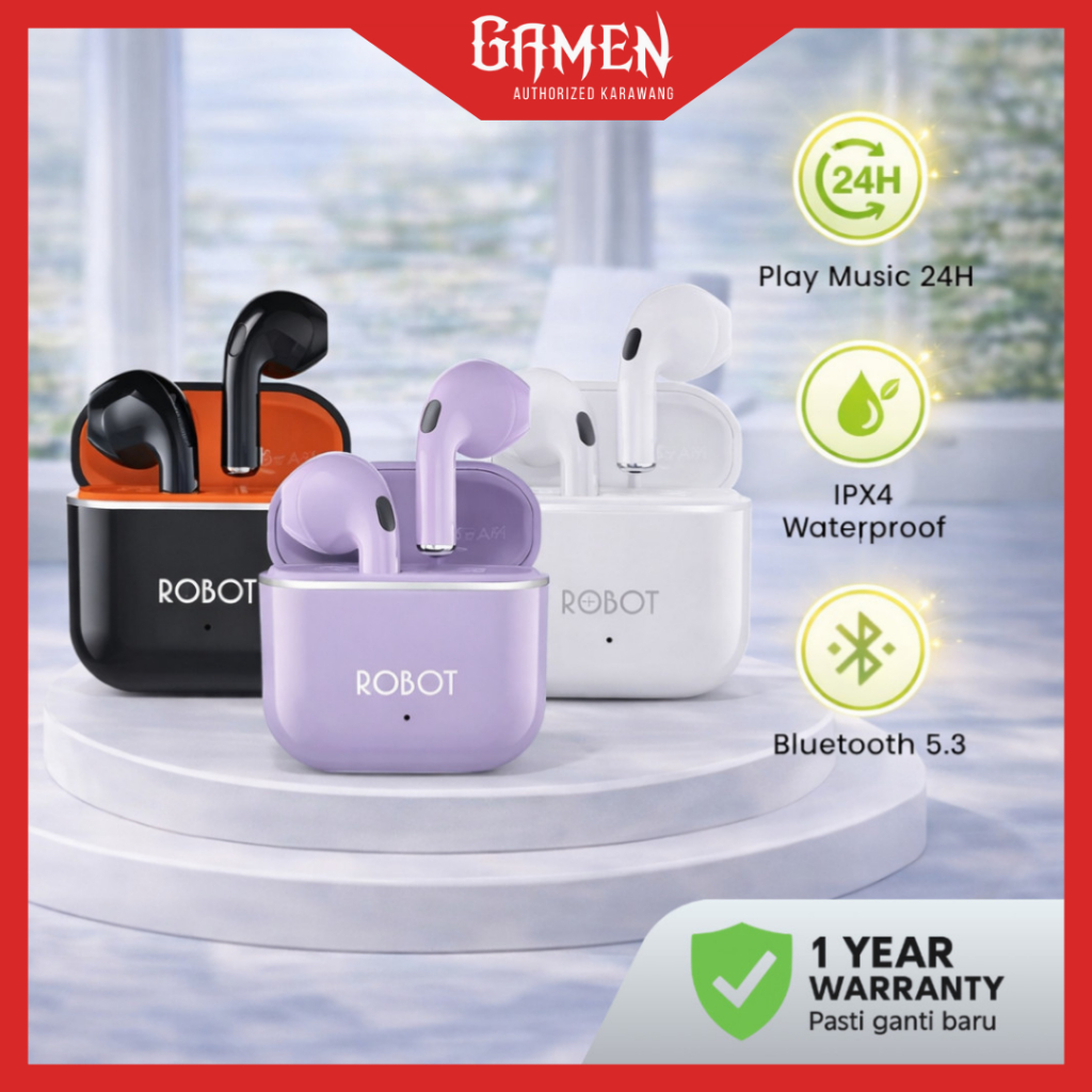 Jual Robot TWS Wireless Earphone T50S Bluetooth 5.3 IPX4 Waterproof ...