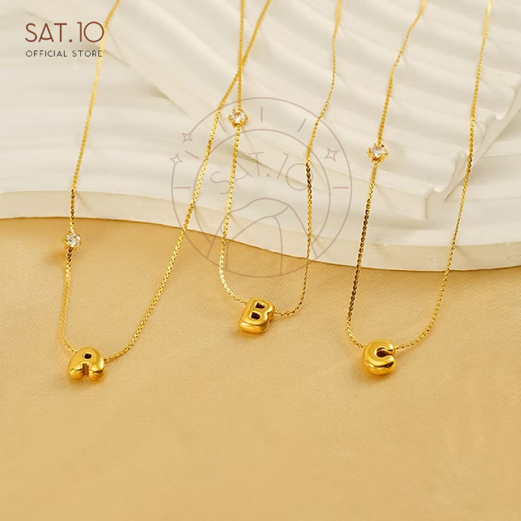 Jual SAT.10 Kalung Inisial Huruf A-Z Lapis Emas Anti Karat - Kalung ...