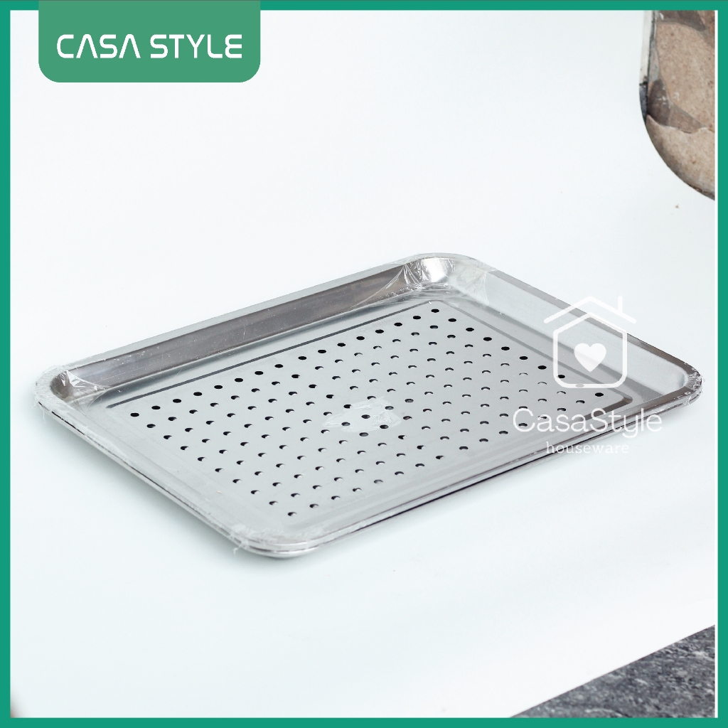 Jual (CASA) Nampan Baki Stainless Lubang SUS / Tray Bolong Tirisan ...