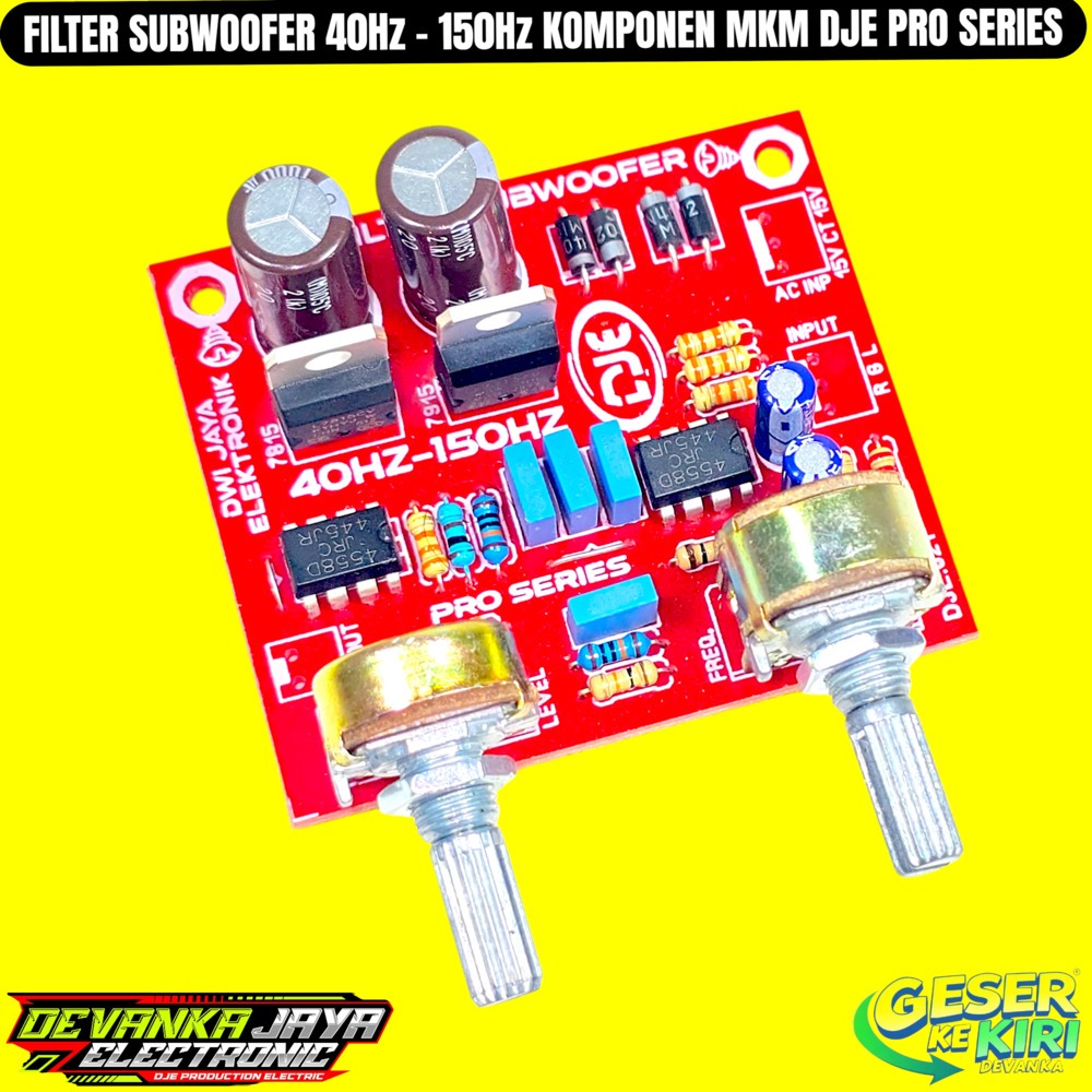 Jual Kit Filter Subwoofer Crossover LPF 40Hz-150Hz Pre Amp Mono DJE PRO ...