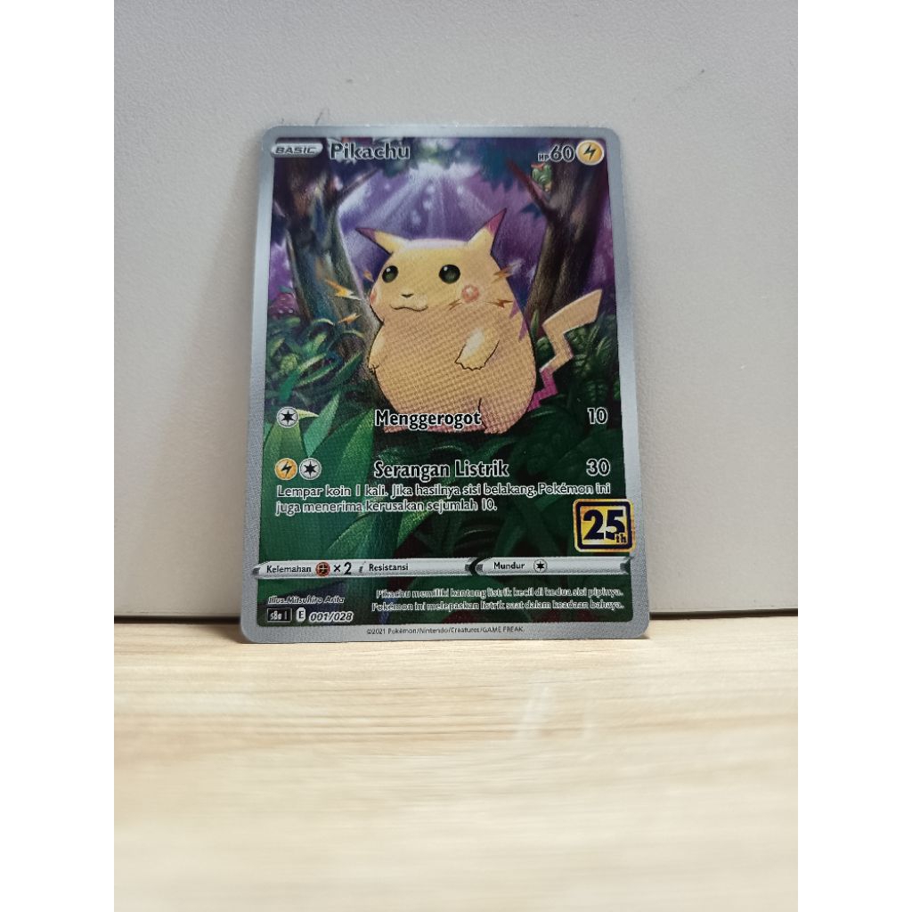 Jual Kartu Pokemon Pikachu 25th Anniversary FullArt Original | Shopee ...