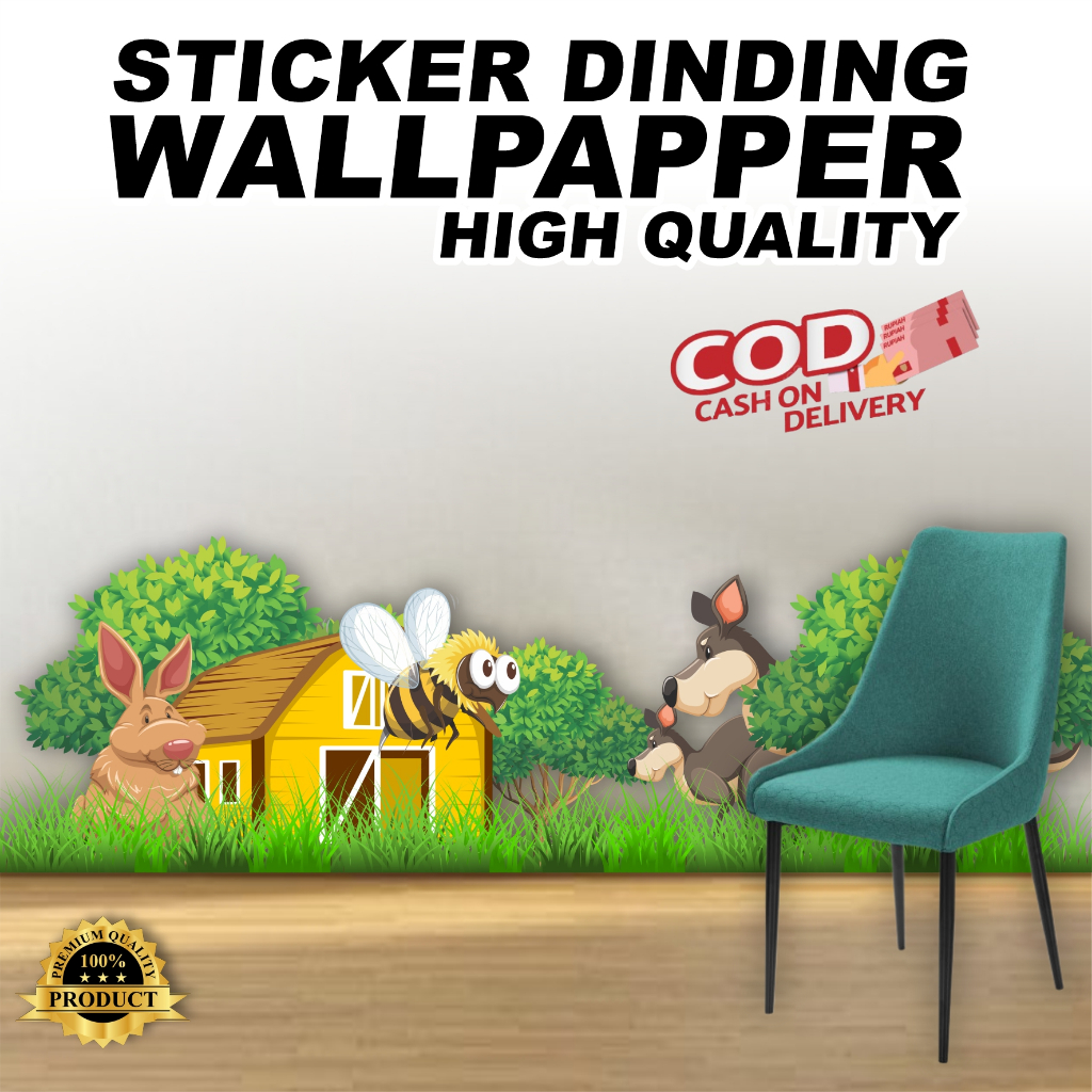 Jual E-STIKER DINDING BUNGA ESTETIK / WALLPAPER DINDING RUMPUT ...