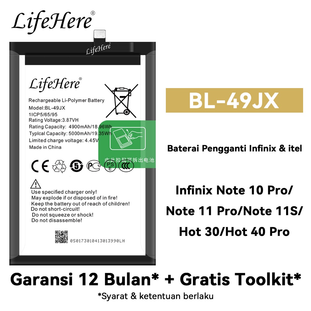 Jual Lifehere Baterai BL-49JX untuk Infinix Hot 30 X6831 / Hot 40 Pro ...