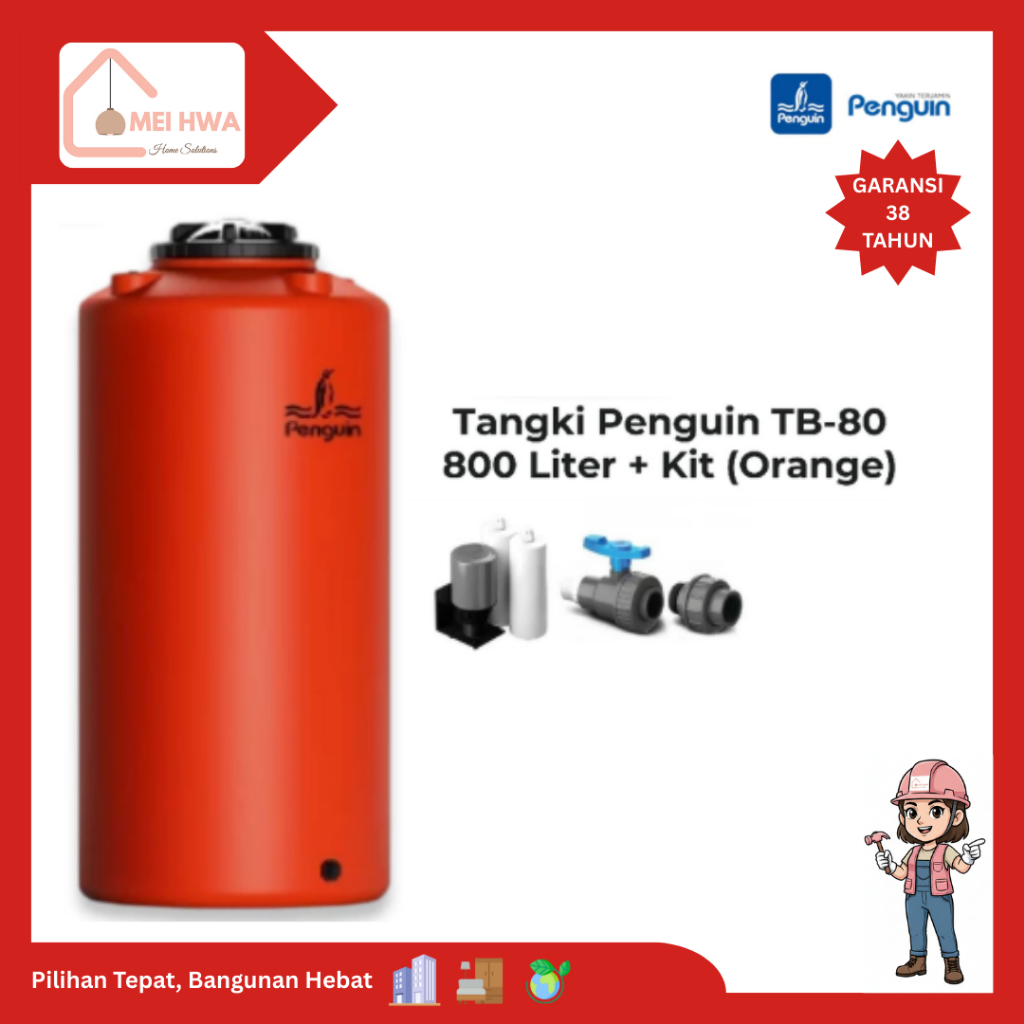 Jual Penguin Tangki Tandon Toren Air General Tank Set TB-80 800 Liter ...