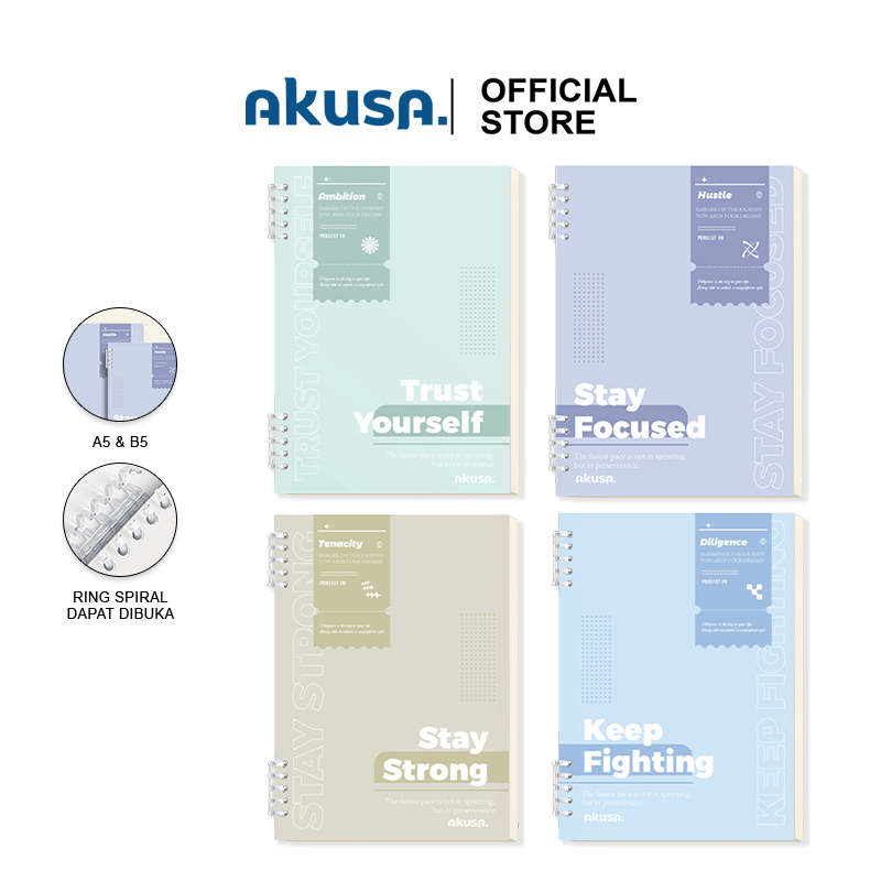 Jual AKUSA Binder Book A5/B5 60 Lembar Buku Catatan Kuliah Kantor Motif ...