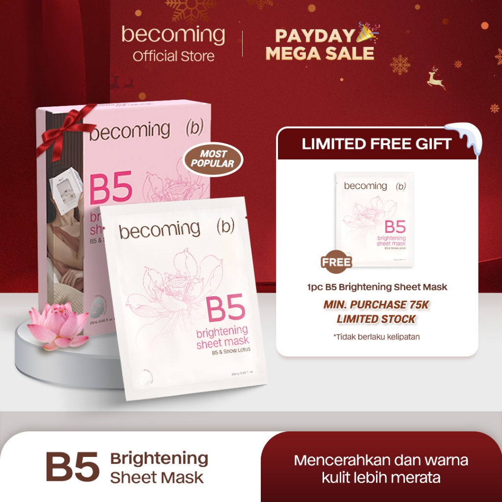 Jual [BPOM] becoming B5 Brightening Sheet Mask 25ml with Panthenol ...