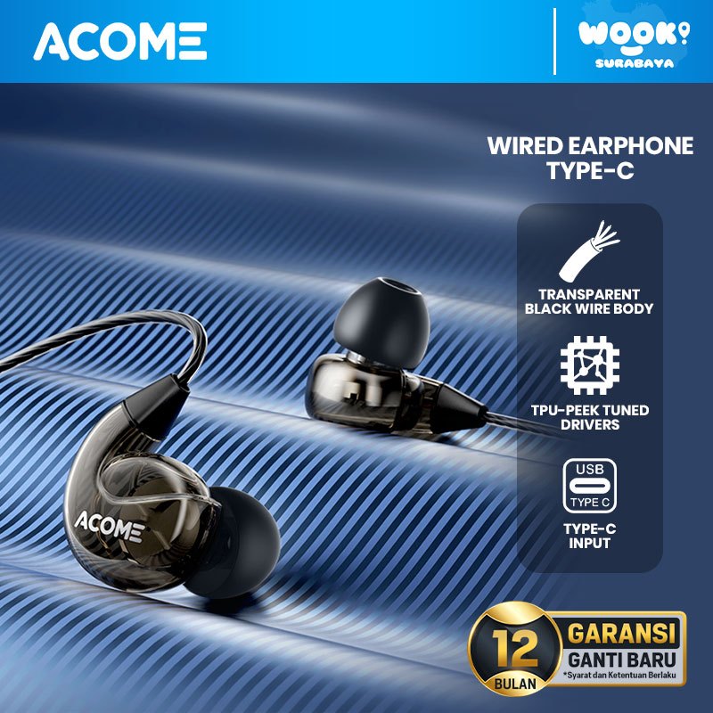 Jual ACOME 3D Subwoofer Headphone Earphone Headset Type-C Powerfull ...