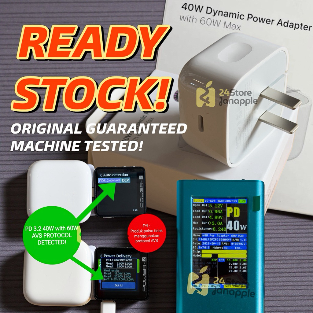Jual READY STOCK!! ORIGINAL 40W DYNAMIC POWER ADAPTER WITH 60W MAX ...
