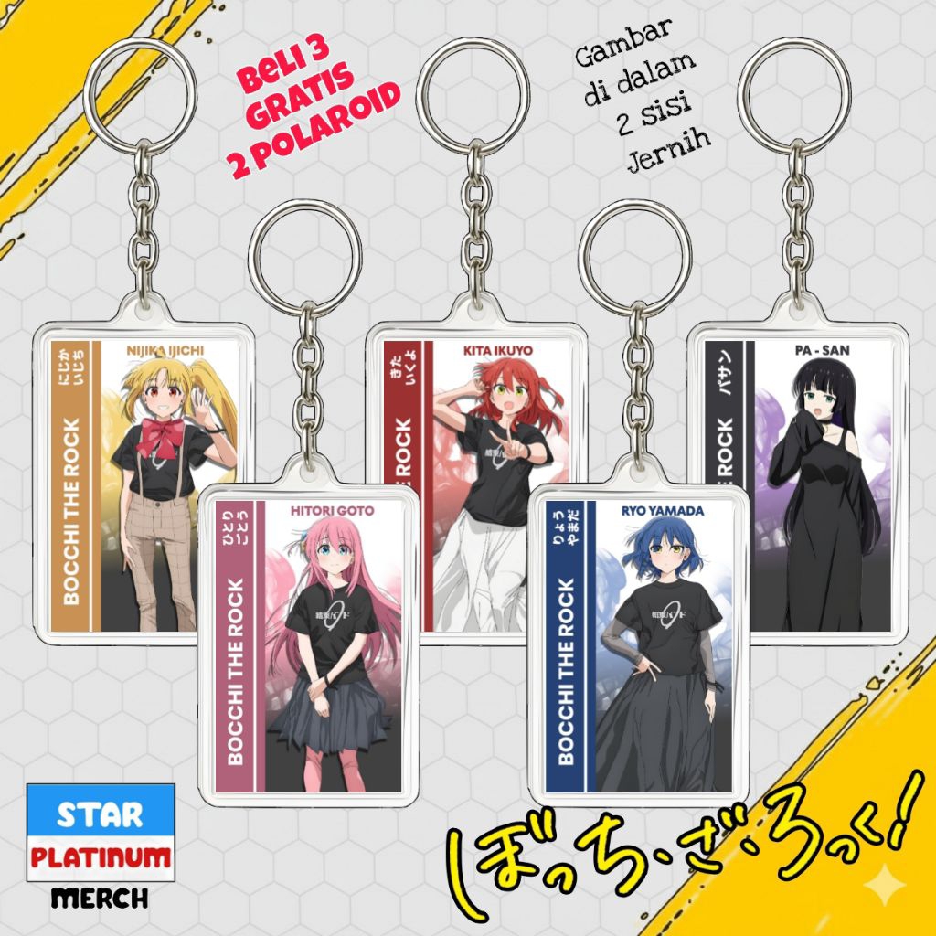 Jual Gantungan Kunci Bocchi the Rock - Keychain Bocchi the Rock - Ganci ...
