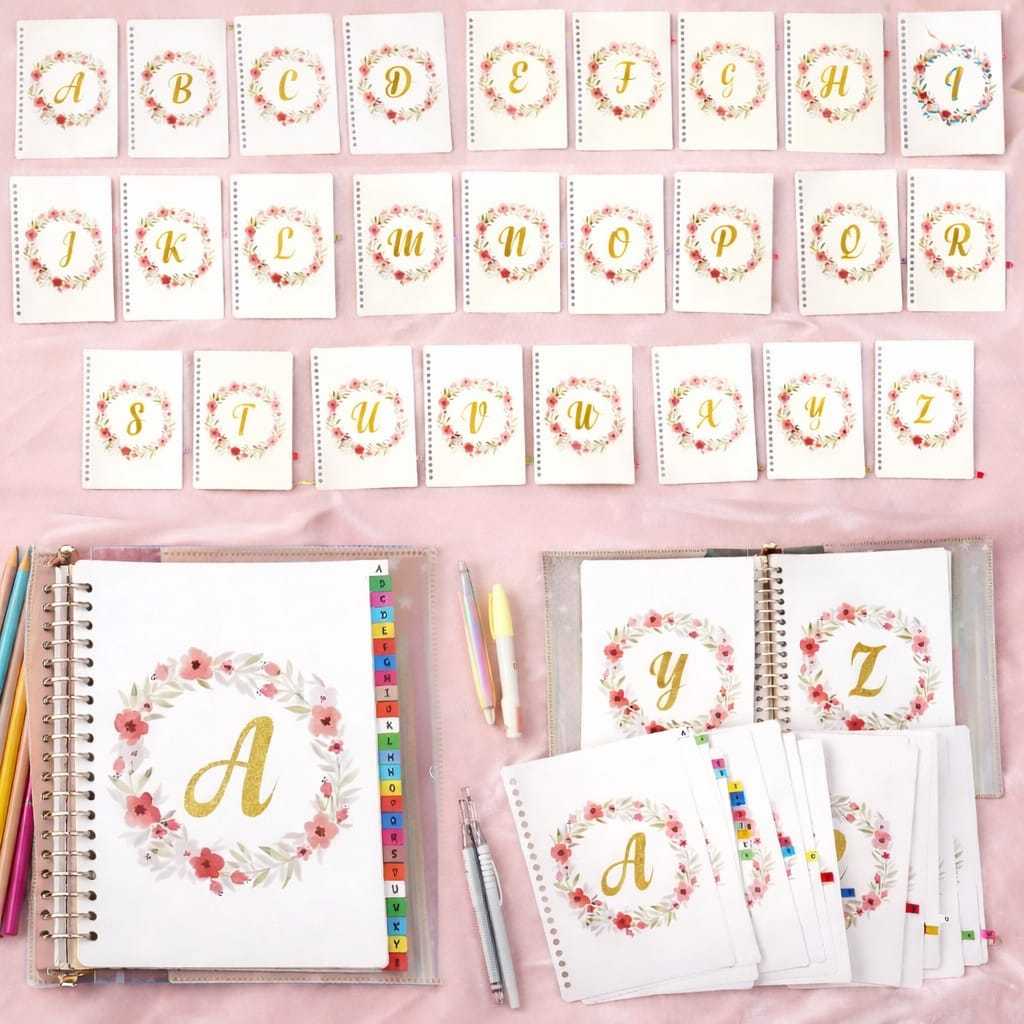 Jual Pembatas Binder Huruf Alfabet 1 Set 26 Lembar Laminasi Glossy ...