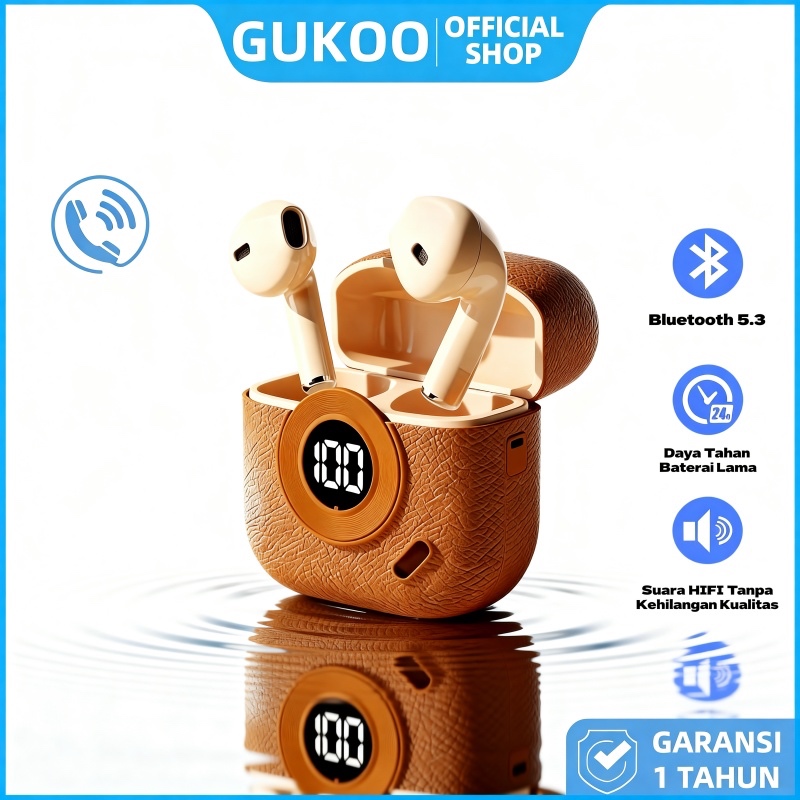 Jual GUKOO TWS Earphone Unik Desain Kamera & Kulit Premium - Bluetooth ...