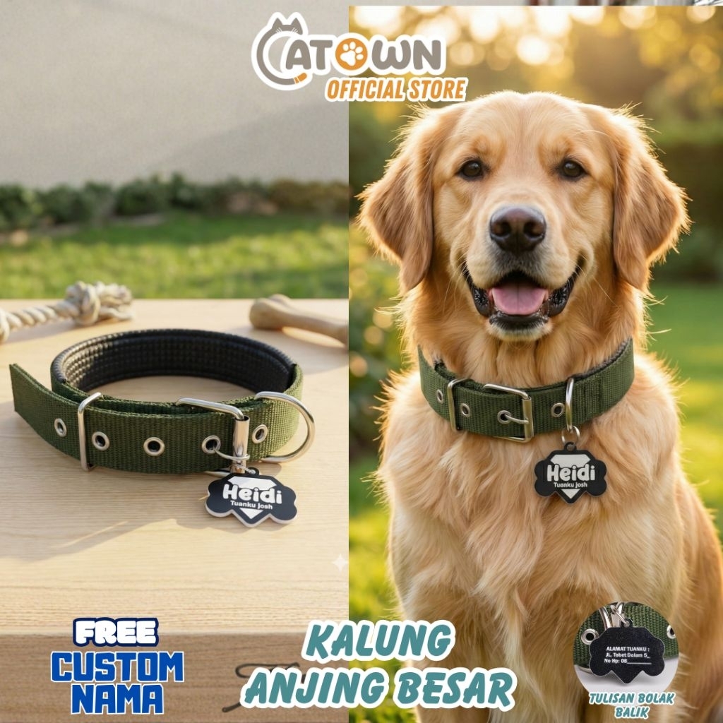 Jual Catown D034 - Kalung Anjing Besar Custom Nama | Dog Collar Tag ...