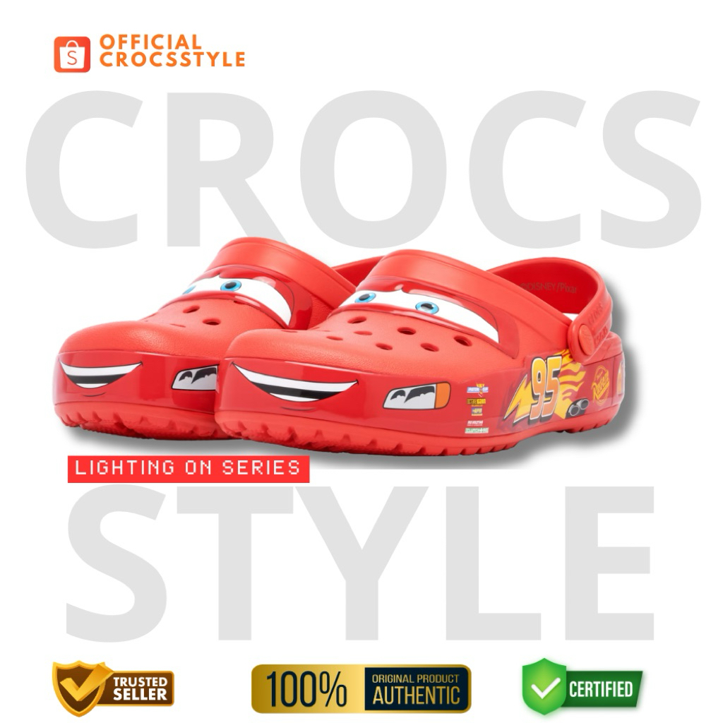 Jual Crocs Classic Clog Lighting Mc Queen | Shopee Indonesia