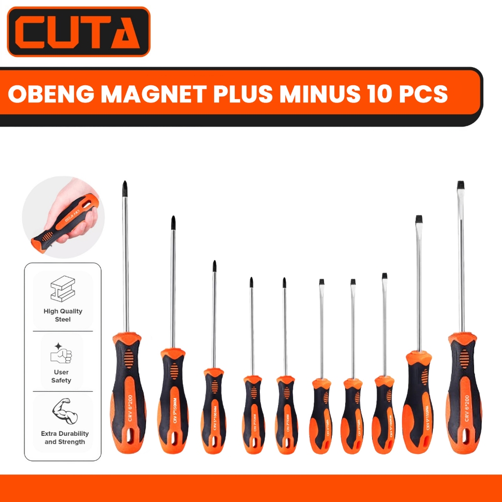 Jual CUTA Obeng Magnet Set Obeng Philips Plus Minus PH SL Obeng Listirk ...