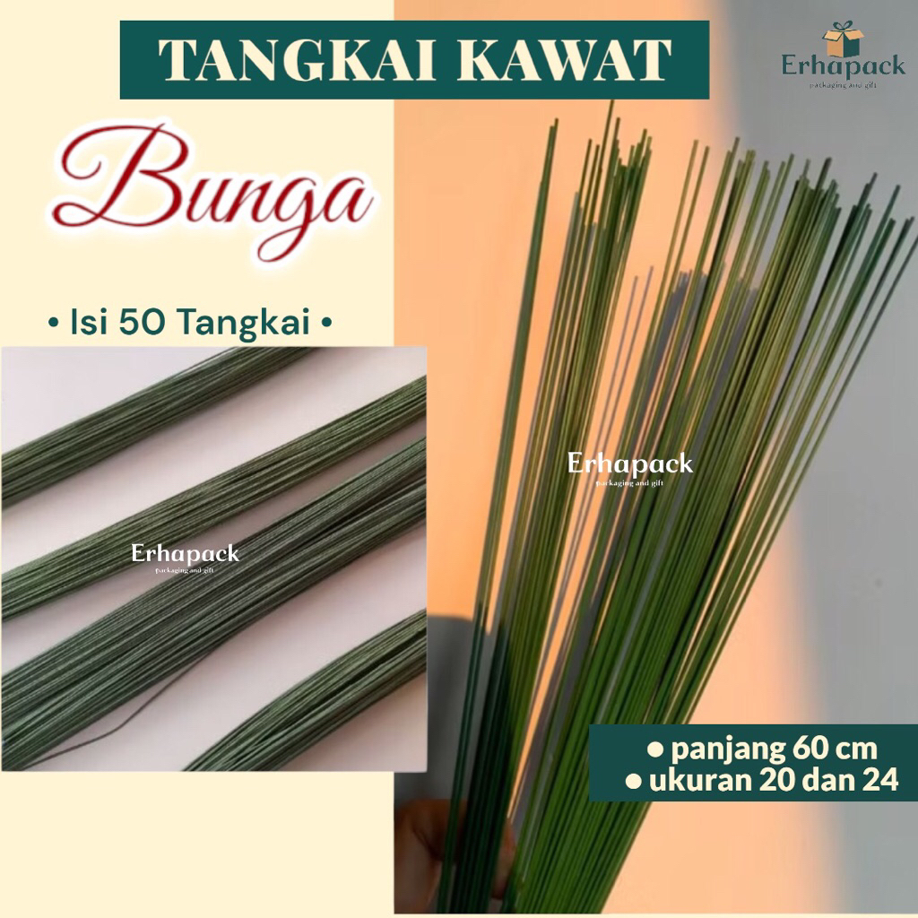Jual TANGKAI BUNGA KAWAT( ISI 50 TANGKAI) Tangkai Bunga kawat panjang ...