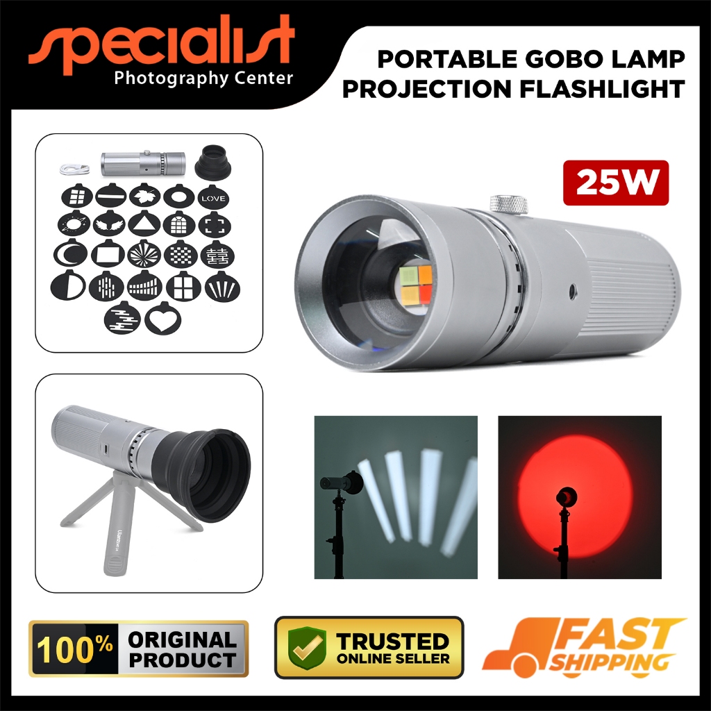 Jual FORTE Portable Flash Light Projection Gobo Proyeksi Lampu Senter ...