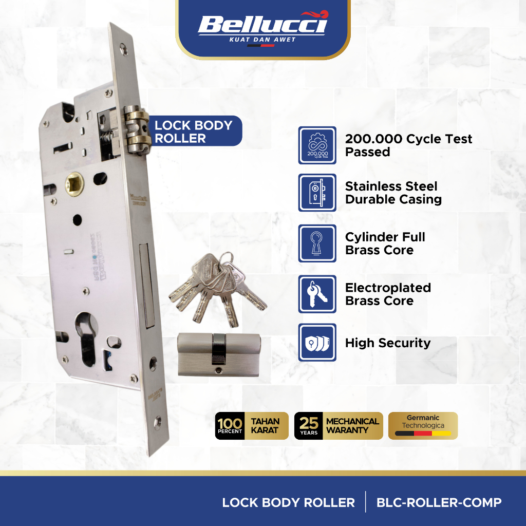 Jual Bellucci Lock Body Roller BLC-ROLLER-COMP, Kunci Pintu Roller ...