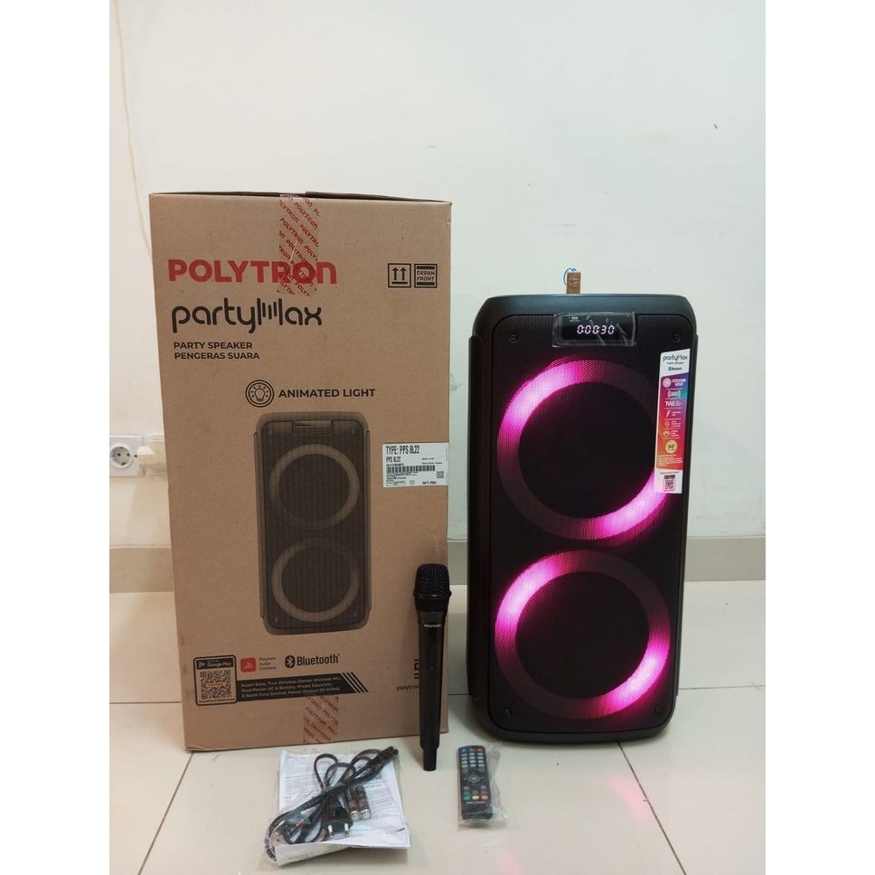 Jual Polytron Party Speaker Bluetooth Karaoke Portable Wireless PPS ...
