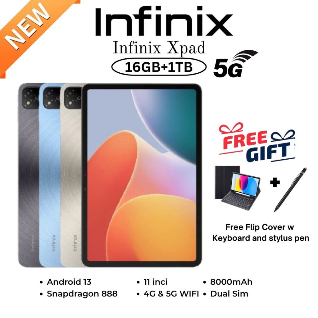 Jual New Arrival COD Asli Infinix XPAD Tablet 4G LTE / 5G SIM + WiFi ...