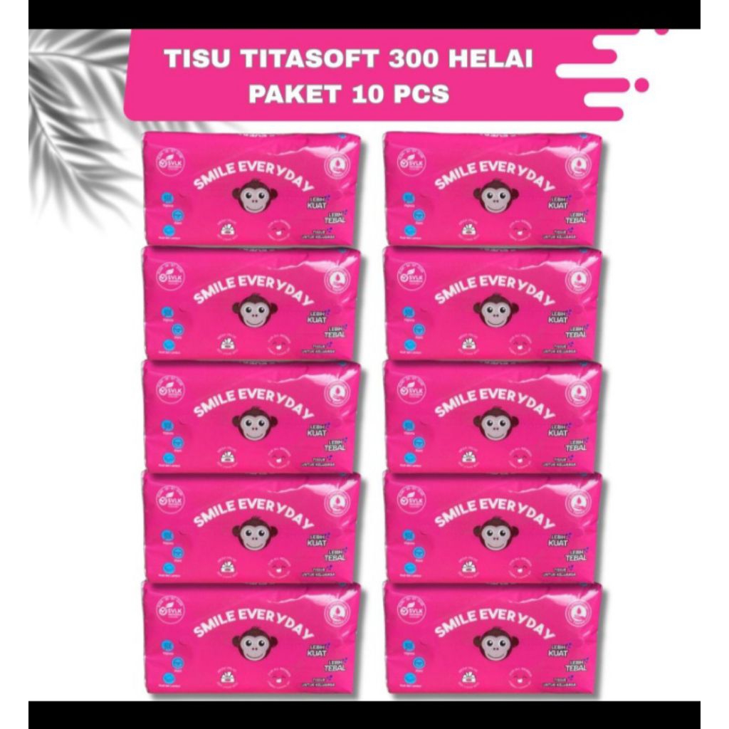 Jual TISU MURAH TITASOFT 300 helai paket 10 pcs | Shopee Indonesia