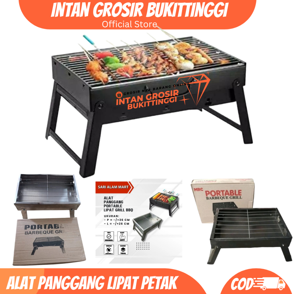 Jual Barbeque Grill Panggangan Grill Kotak Alat Panggangan Portable BBQ ...