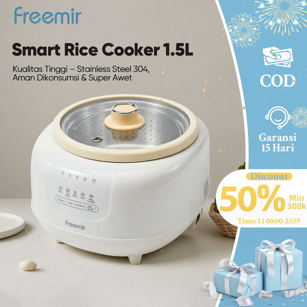 Jual Special free hadiah New 2026 freemir Slow Rice Cooker Digital 1.5L ...