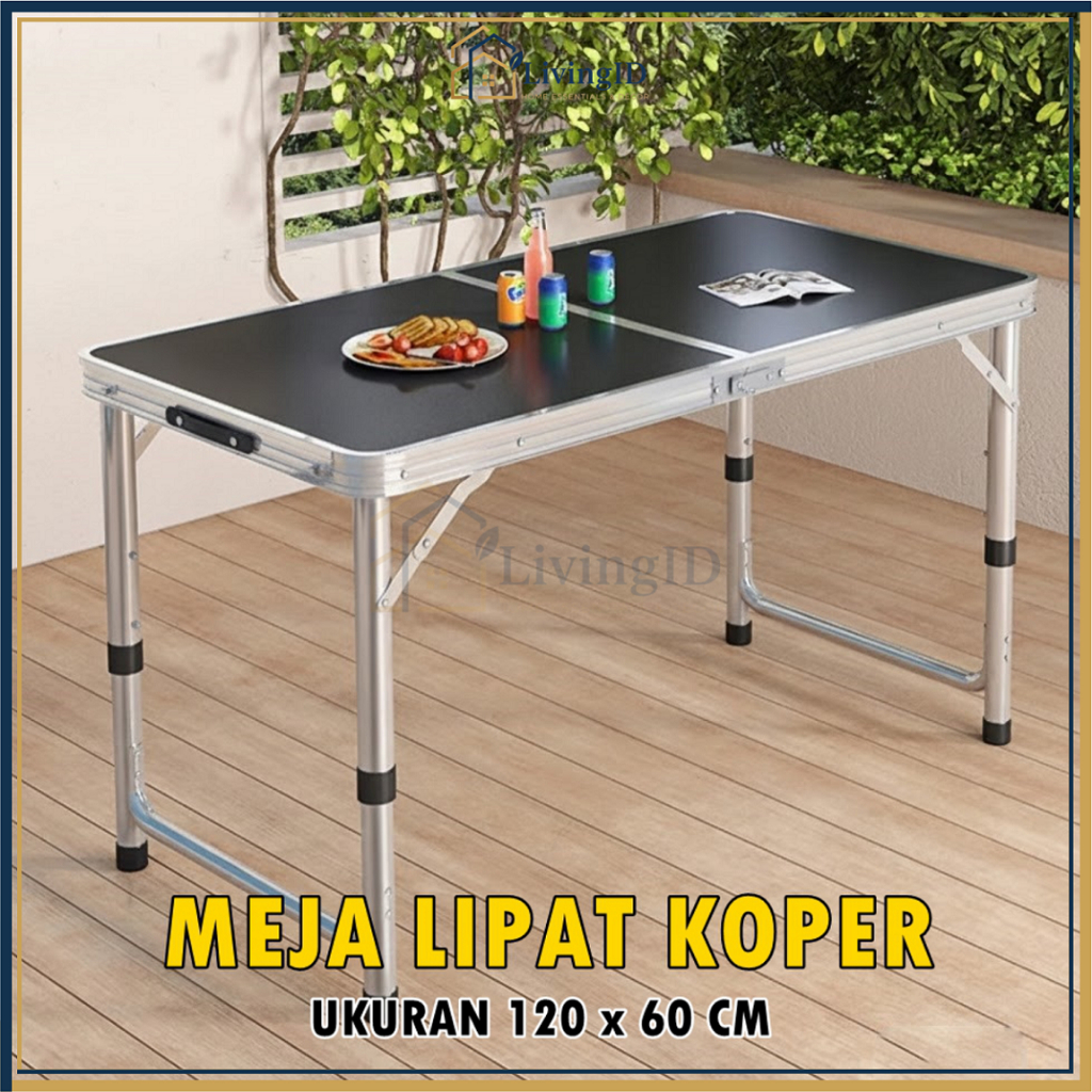Jual LivingID Meja Lipat Koper HPL Serbaguna / Meja Lipat Portable ...