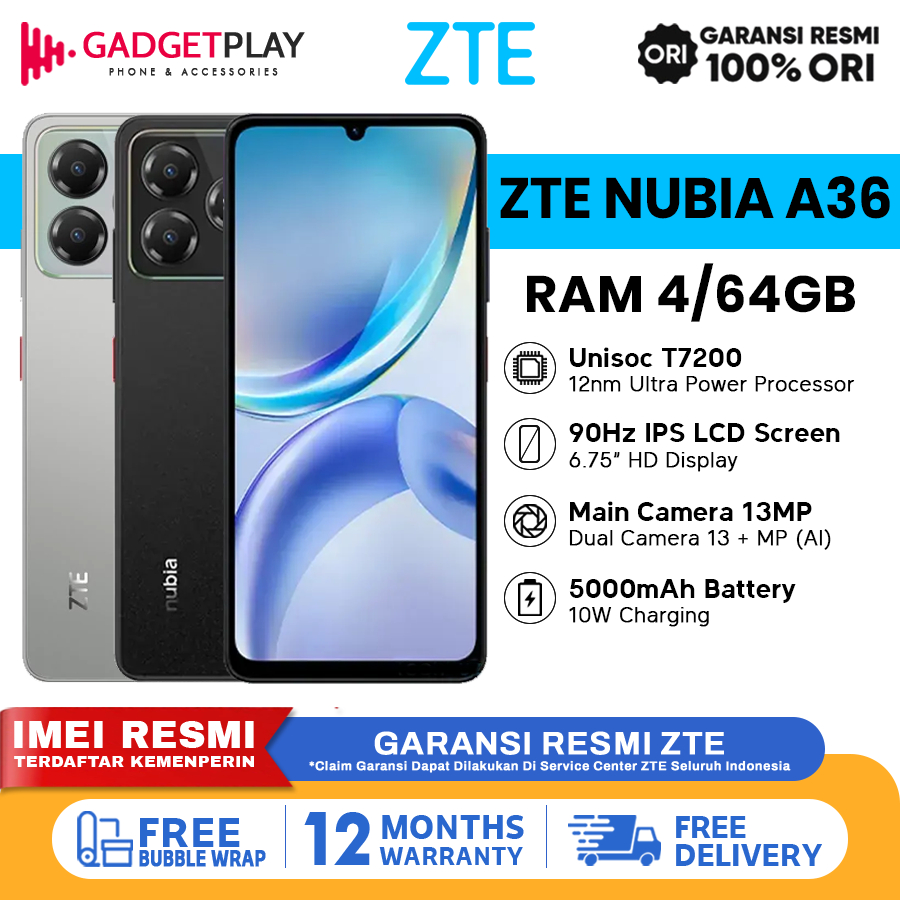 Jual ZTE Blade A36 [4GB+64GB] - Garansi Resmi 1 Tahun | Shopee Indonesia