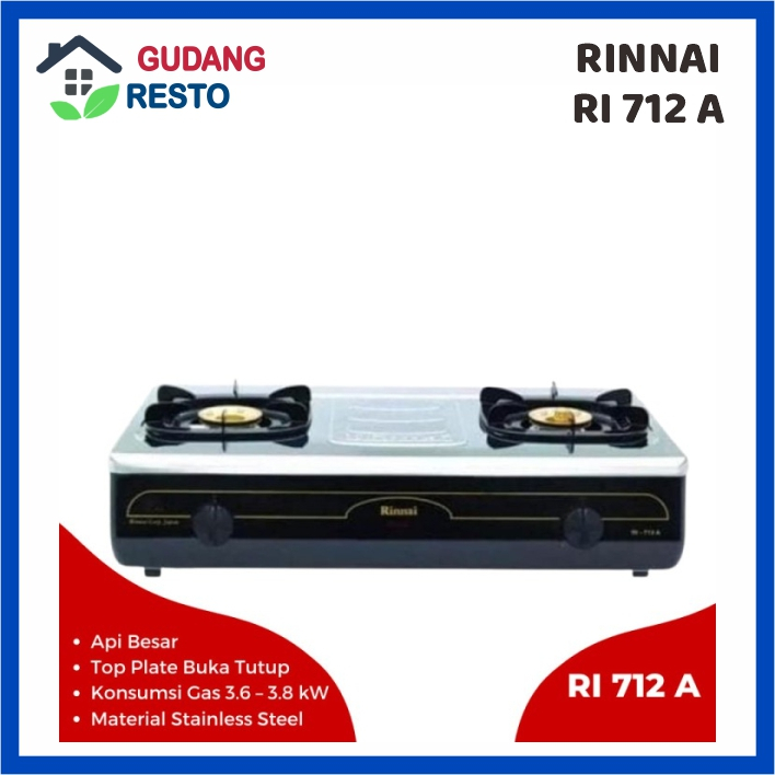 Jual RINNAI RI 712 A / RI 712A / RI712 KOMPOR GAS LPG 2 TUNGKU / MATA ...