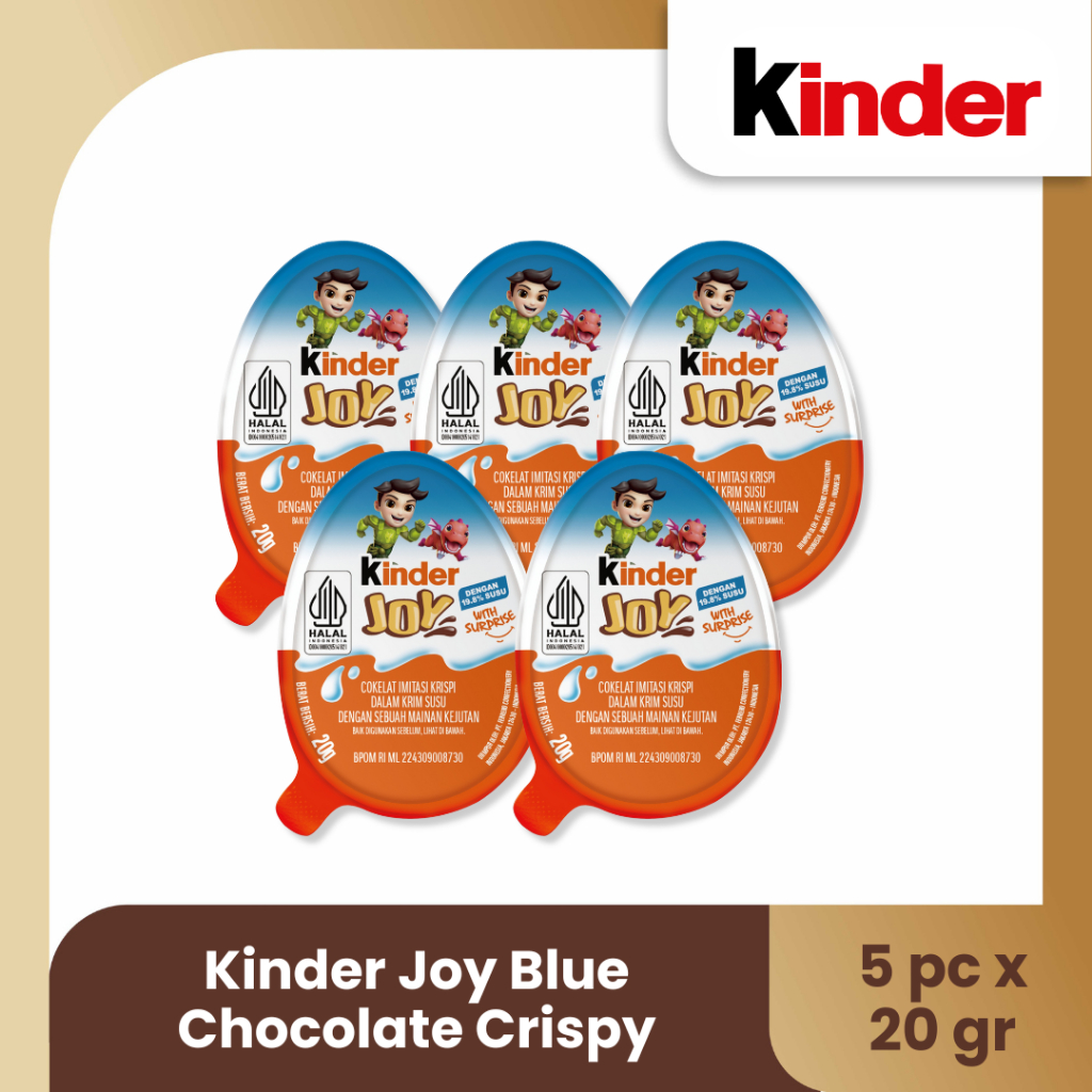 Jual Kinder Joy Blue Chocolate Crispy 20gr - 5pcs | Shopee Indonesia