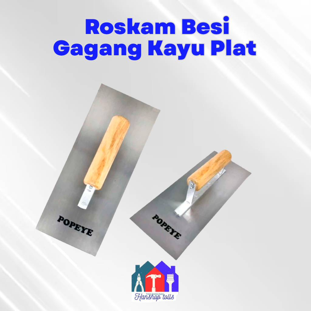 Jual Laskam Raskam Roskam Besi Gagang Kayu Plat Gosokan Sendok Semen ...