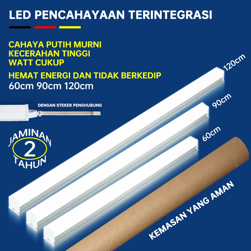 Jual Lampu Tabung LED T5 10W 16W 20W 60 - 120cm Garansi Pipa ringan ...