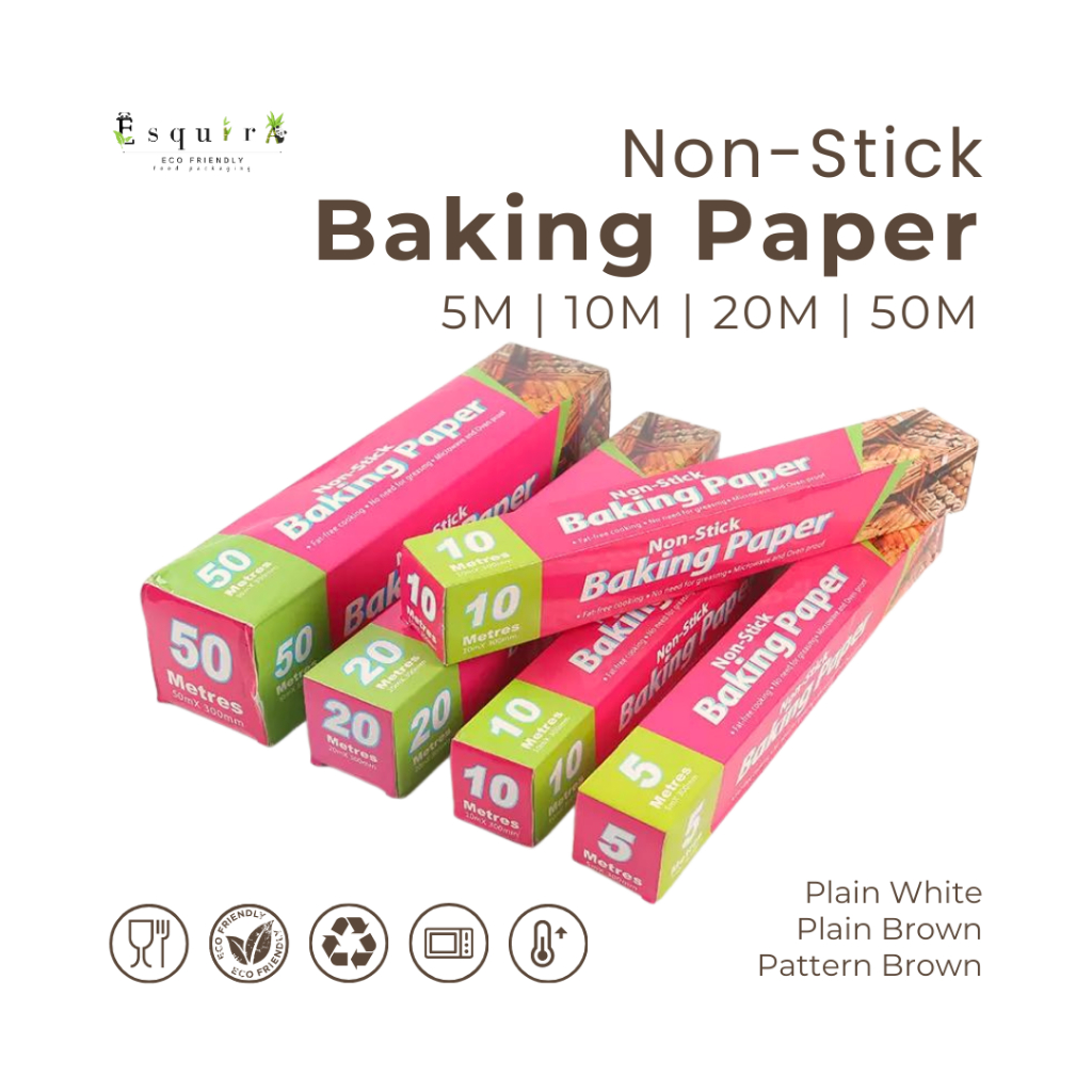 Jual (ESQ) Non-Stick Baking Paper / Kertas Roti / 5M/ 10M/ 20M/ 50M ...