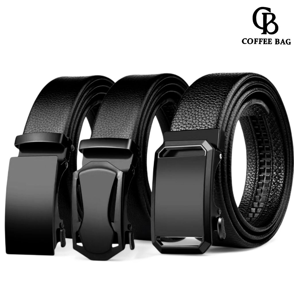 Jual [CB] Sabuk Gesper Ikat Pinggang Full Hitam Kuilt PU Formal Casual ...