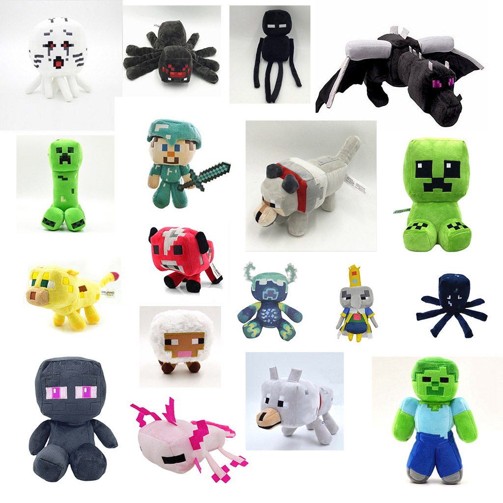 Jual [Ready] Minecraft Creeper Plush Toy, Steve Plush, Ender Dragon ...